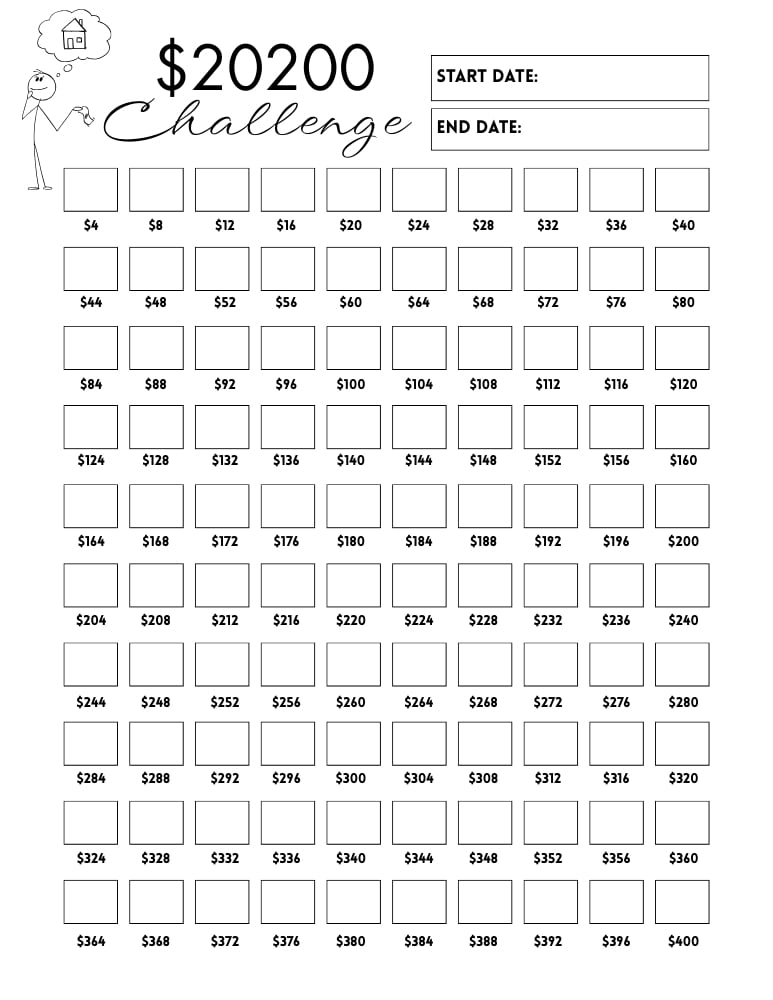 Free Printable 100 Envelope Challenge