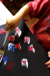 4th Of July Craft For Kids: Glittery Fork Painted Fireworks