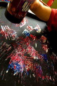 4th Of July Craft For Kids: Glittery Fork Painted Fireworks