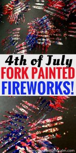 4th Of July Craft For Kids: Glittery Fork Painted Fireworks
