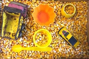Yellow Sensory Bin For Toddlers To Help Learn The Color Yellow