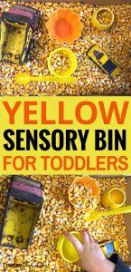 Yellow Sensory Bin For Toddlers To Help Learn The Color Yellow