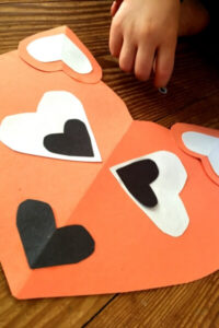 Heart Shaped Paper Fox Valentine Craft