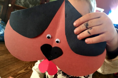 Easy Heart Shaped Dog Valentine Craft