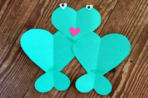 Heart-Shaped Frog Valentine's Craft For Kids