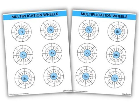 Free Printable Multiplication Charts & Multiplication Wheels