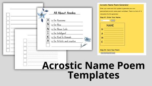 Acrostic Name Poems