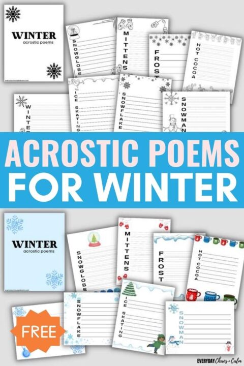 8 Free Acrostic Poems For Winter ( PDF Download)