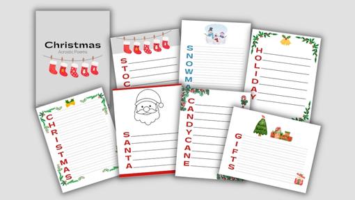 7 Free Christmas Acrostic Poems (Printable PDF Download)