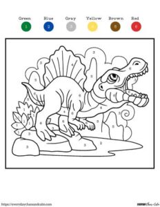 6 Free Dinosaur Color By Number Printables!