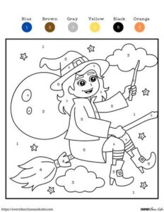 6 Free Halloween Color By Number Printables