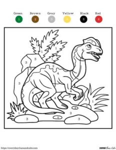 6 Free Dinosaur Color By Number Printables!