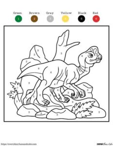 6 Free Dinosaur Color By Number Printables!