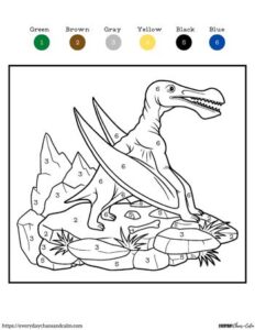 6 Free Dinosaur Color By Number Printables!