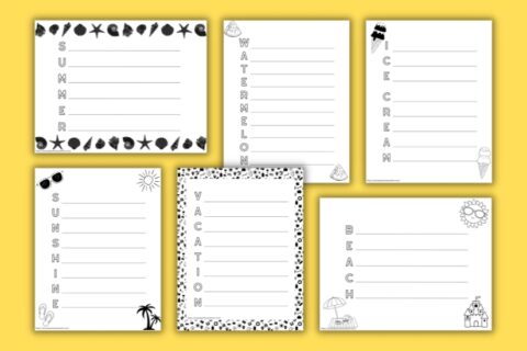 Free Printable Summer Acrostic Poem Templates