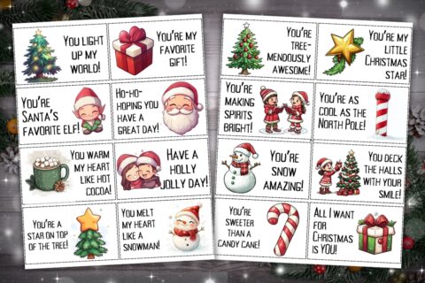 Free Printable Christmas Lunchbox Notes {Free Printable}