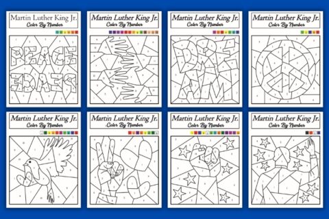 Free Printable Martin Luther King Jr. Color By Number Worksheets