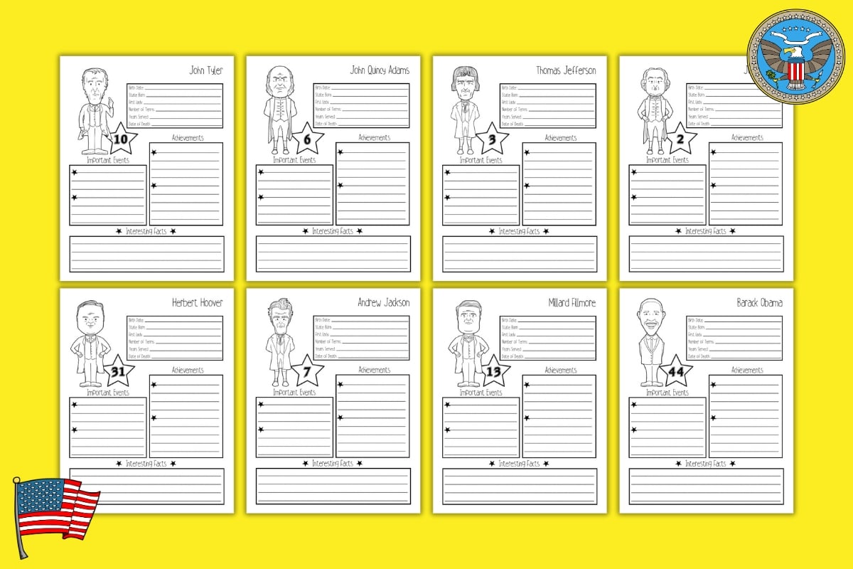 Free Printable President Biography Worksheets