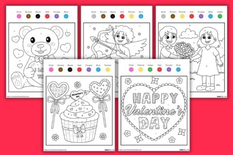 5 Free Valentine Color By Number Worksheets For Kids