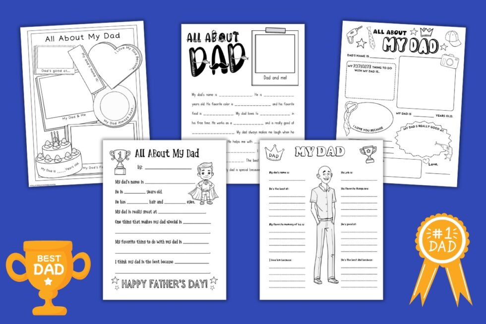 5 Free All About Dad Printables For Father's Day