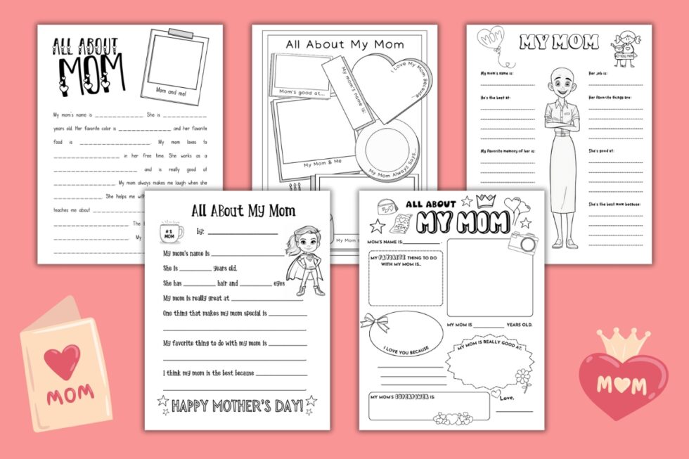 5 Free All About Mom Printables For Mother's Day
