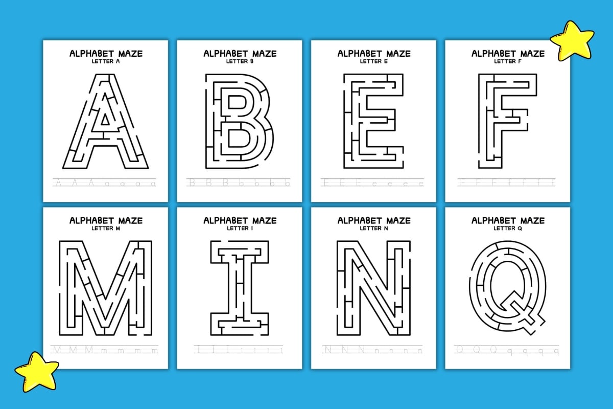 Free Alphabet Mazes