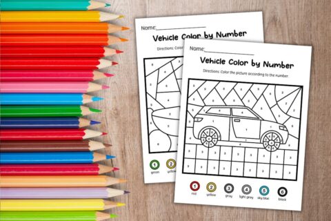 Free Car Color By Number Pages (8 Different Vehicles!)