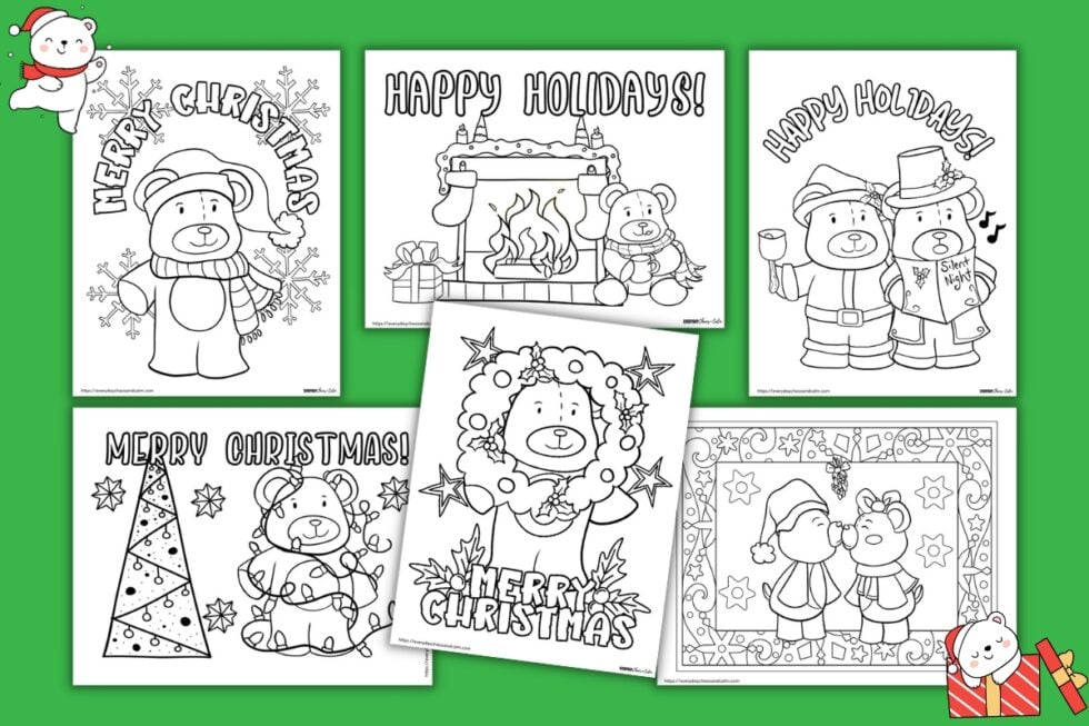 Free Christmas Bear Coloring Pages For Kids
