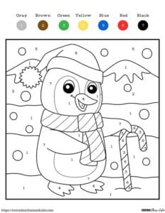 8 Free Printable Christmas Color By Number Pages For Kids