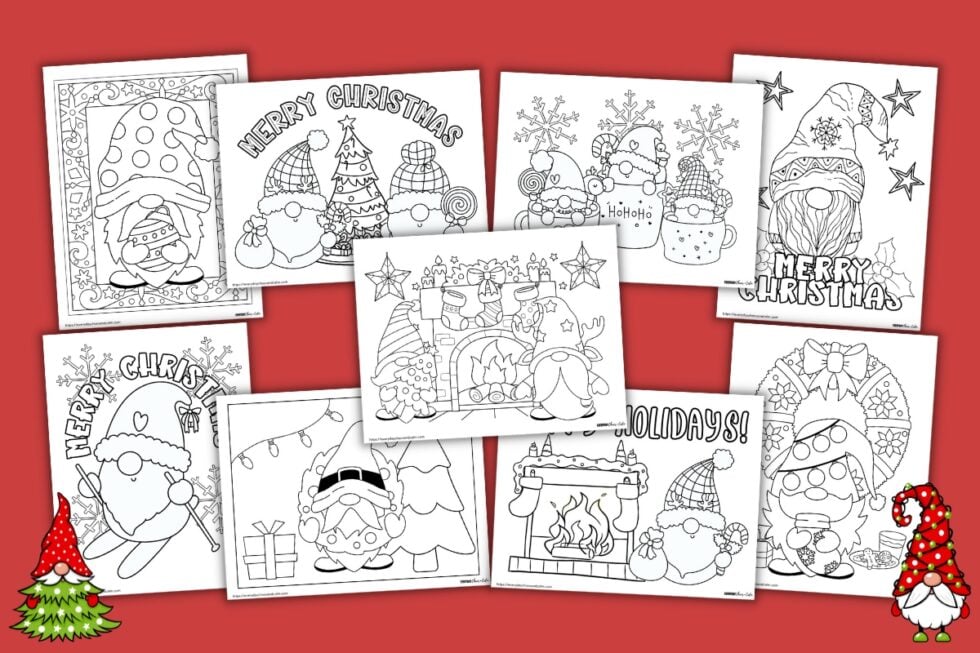Free Christmas Gnome Coloring Pages