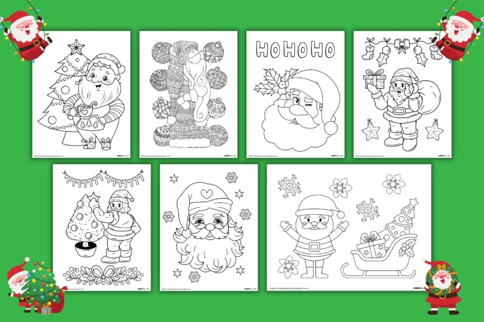 Free Christmas Santa Coloring Pages For Kids