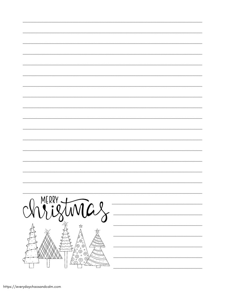 Christmas Letter Paper Printable Stationery Sheets, Letter Papers With ...