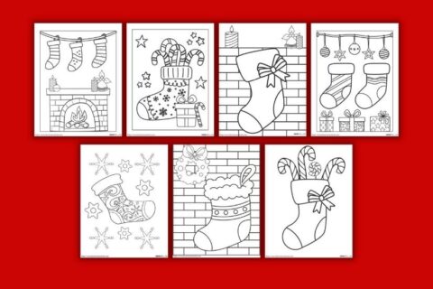 7 Free Christmas Stocking Coloring Pages (PDF Download)