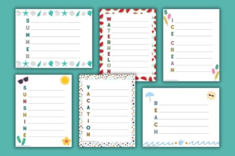 Free Printable Summer Acrostic Poem Templates