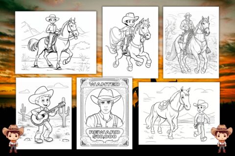 Free Printable Cowboy Coloring Pages