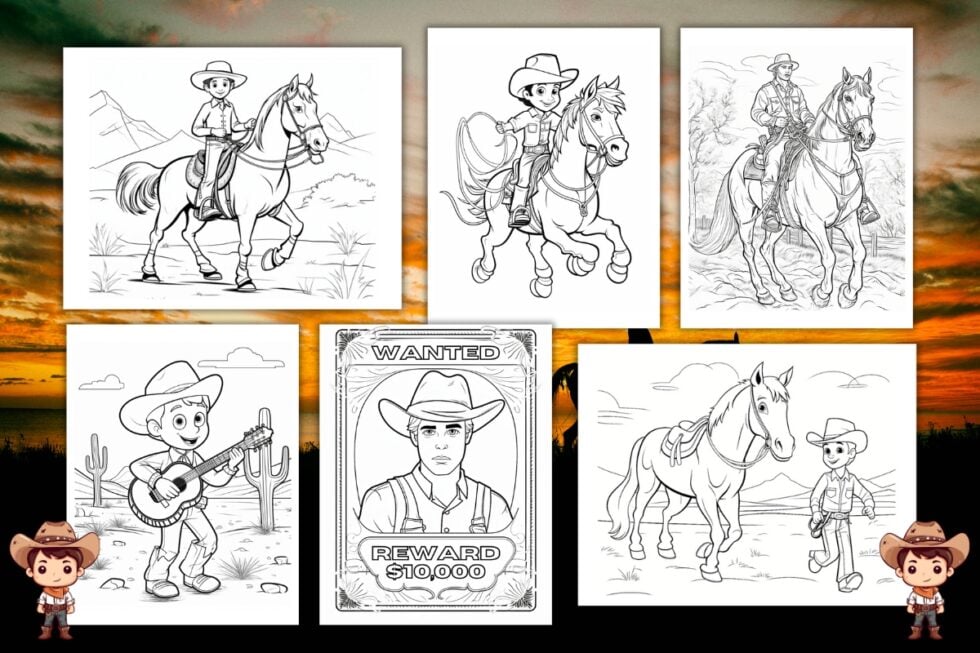 Free Printable Cowboy Coloring Pages