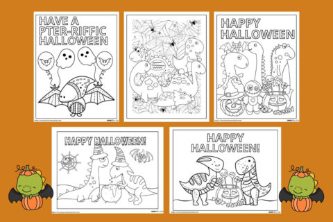 Free Printable Dinosaur Halloween Coloring Pages