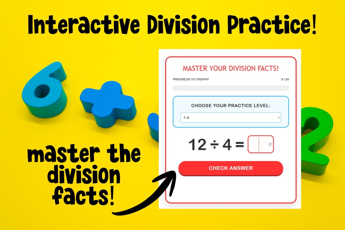 Interactive Division Facts Game- Practice & Master Division