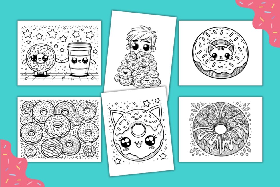 Free Donut Coloring Pages