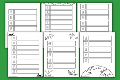 Printable Earth Day Acrostic Poem Templates (PDF Download)