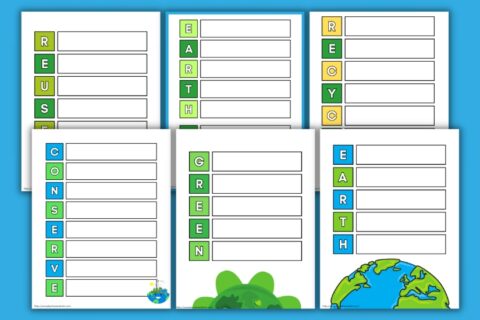 Printable Earth Day Acrostic Poem Templates (PDF Download)