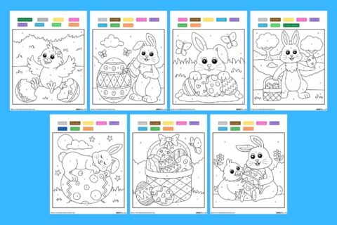 Free Easter Color By Number Worksheets For Kids