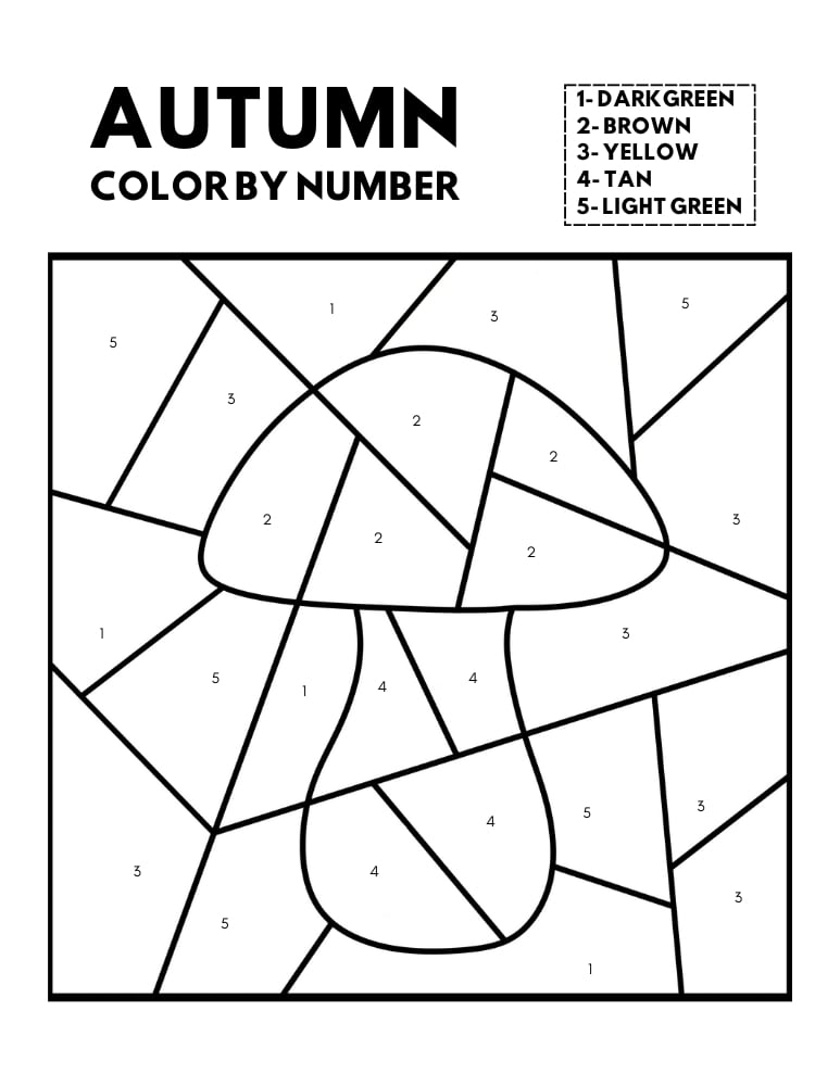 Free Printable Fall Color By Number Pages