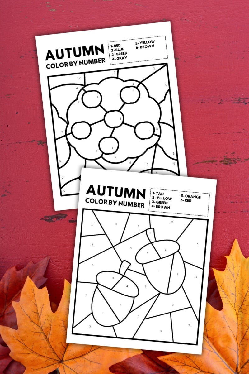 Free Printable Fall Color By Number Pages
