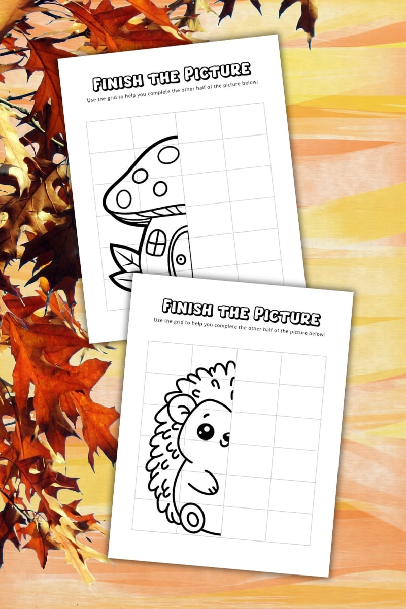 Fall Finish The Picture Worksheets (Free Printable)
