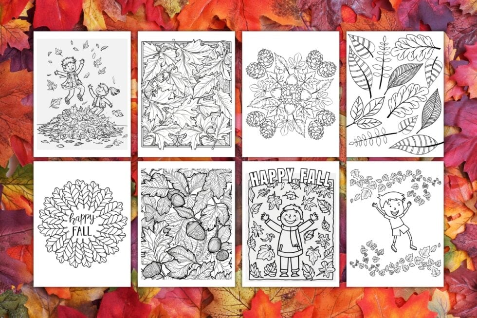 Free Fall Leaf Coloring Pages (PDF Download)