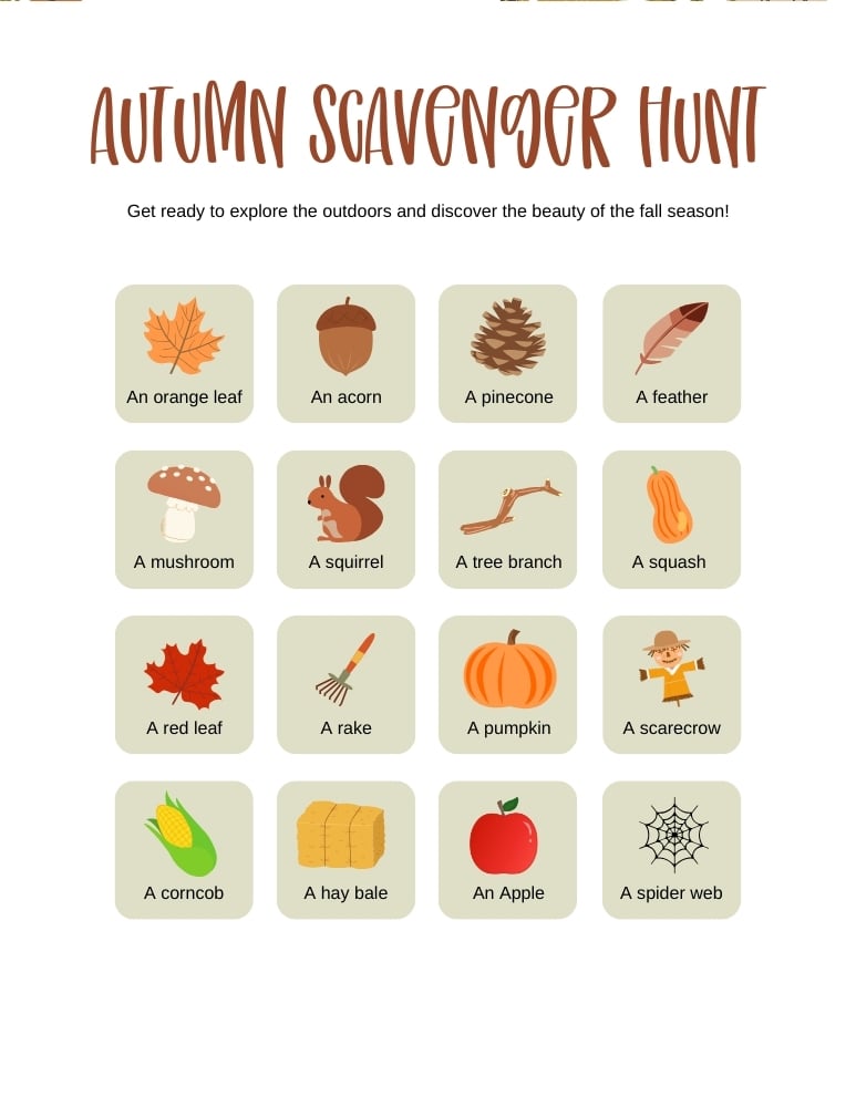 Free Printable Fall Scavenger Hunts