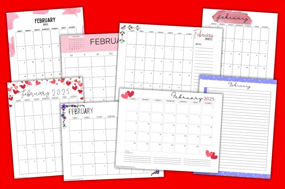 Free Printable February 2025 Calendars