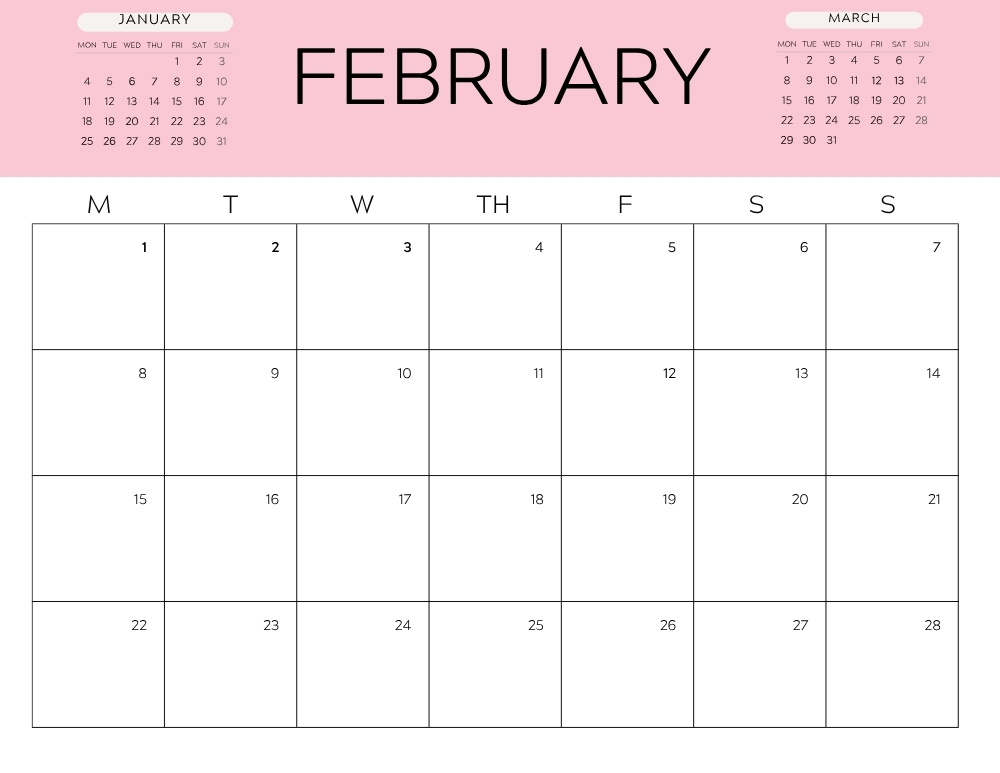 Printable February 2027 Calendars