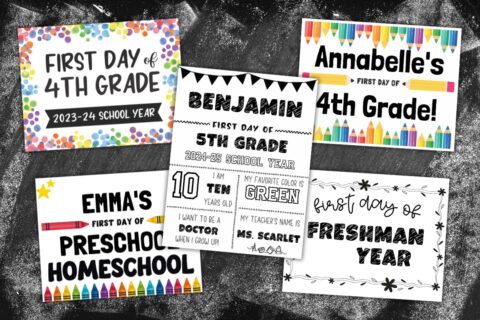 Free Printable First Day Of School Signs (Editable!)